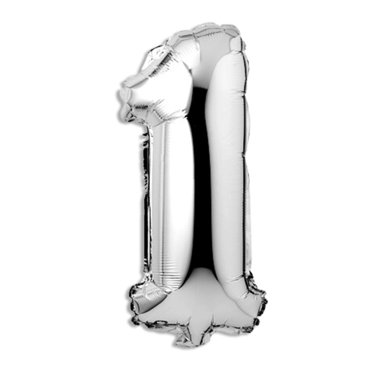 Silver Helium Balloon Number One – Freeshop