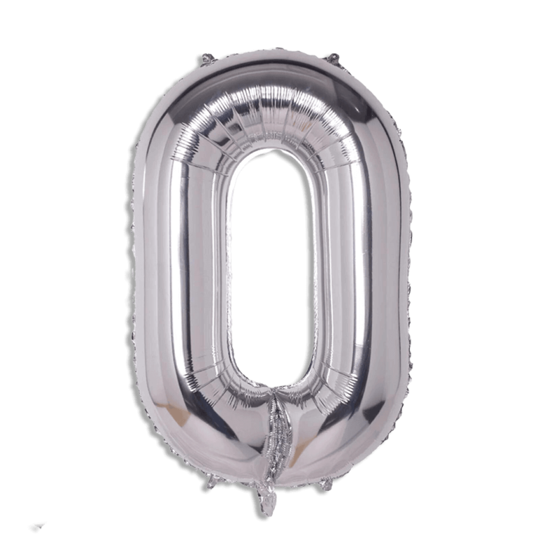 Silver Helium Balloon Number Zero – Freeshop