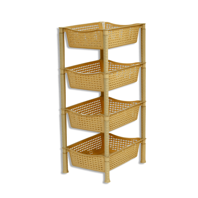 Gamma Beige Rectangular 4 Shelf Tier Storage Organizer – Freeshop