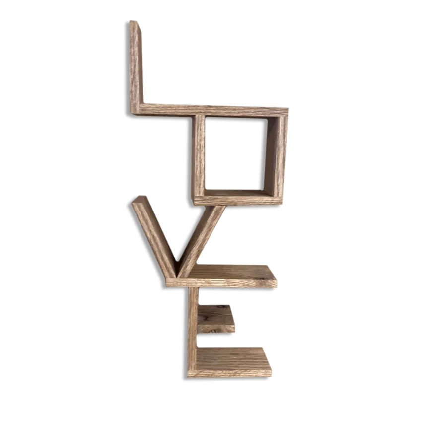 Wooden 96cmx25cm Brown Love Stand - Freeshop