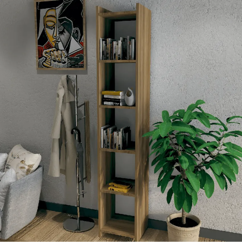 Wooden Light Brown Long Stand with 6 Layers – Freeshop