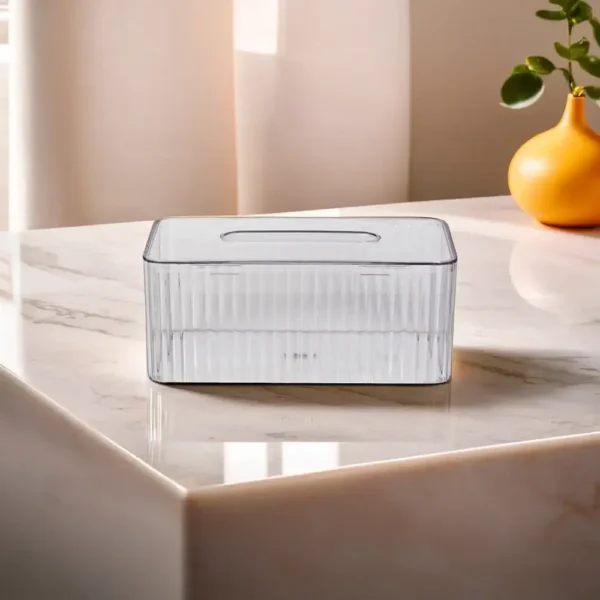 Transparent Ribbed Tissue Box – Freeshop