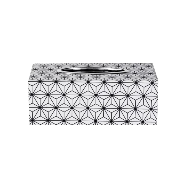 White Isometric Stars Pattern Tissue Box – Freeshop