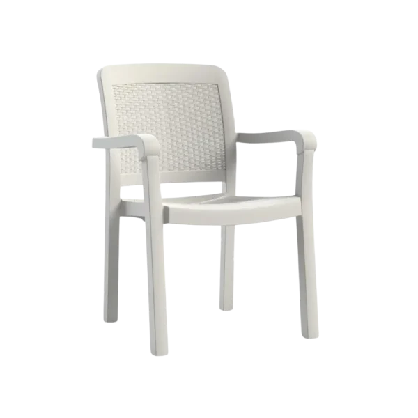 3M Plast Lord 55×59×85cm White Plastic Chair With Arms – Freeshop