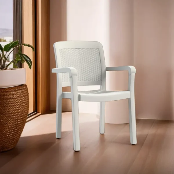 5283018302068 - 3M Plast Lord 55×59×85cm White Plastic Chair With Arms ...