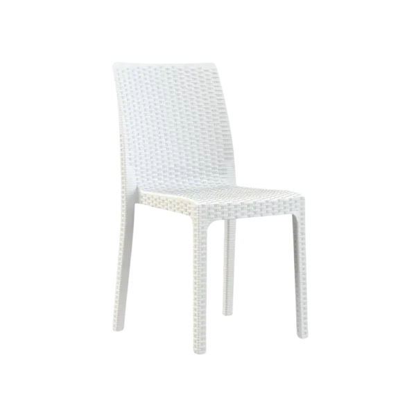 5283018307272 - 3M Plast Queen 45×55×88cm White Plastic Rattan Chair ...