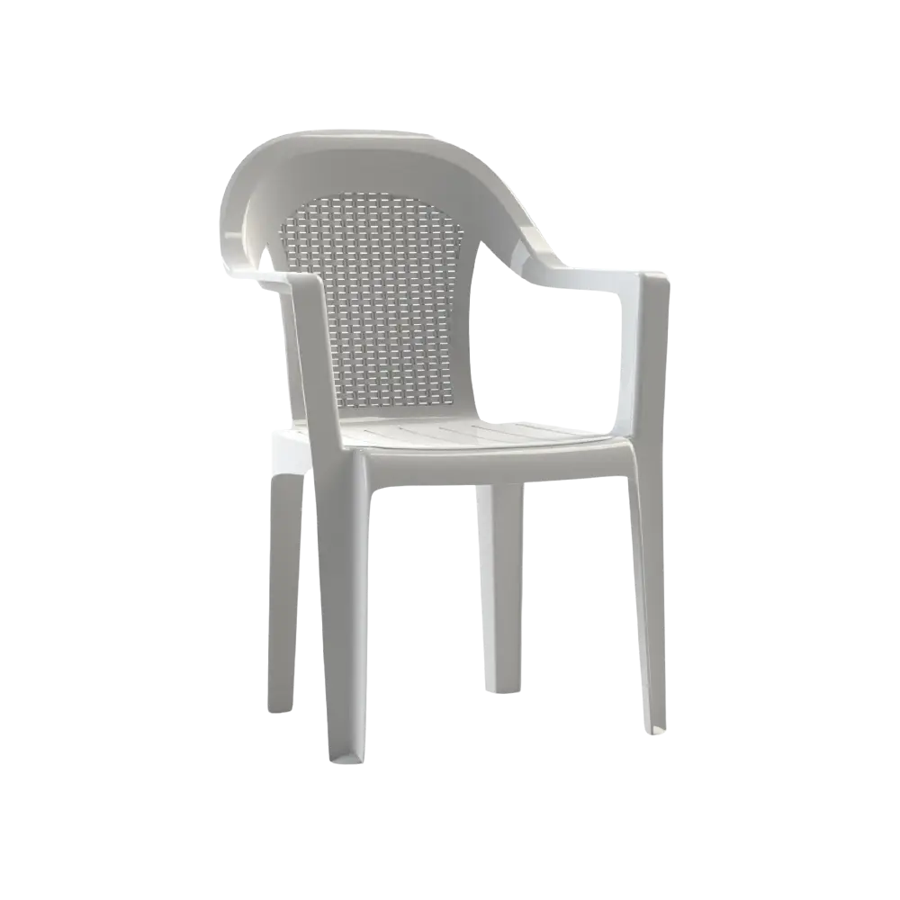 3M Plast Royal 63×58×90cm White Plastic Chair - Freeshop