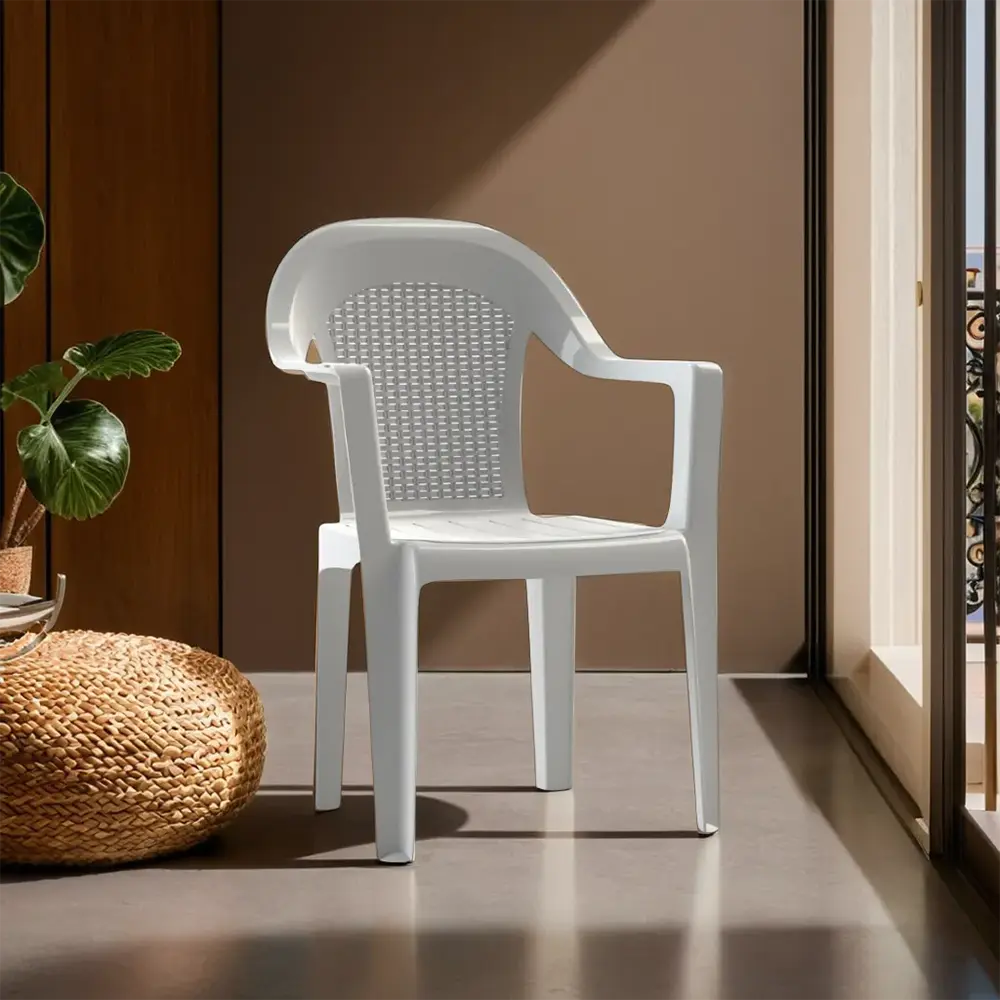 3M Plast Royal 63×58×90cm White Plastic Chair - Freeshop