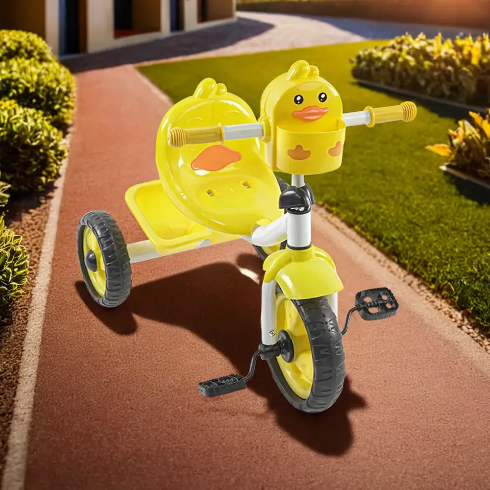 Tricycle 3-Wheels Yellow Duck-Shaped with Music - Freeshop