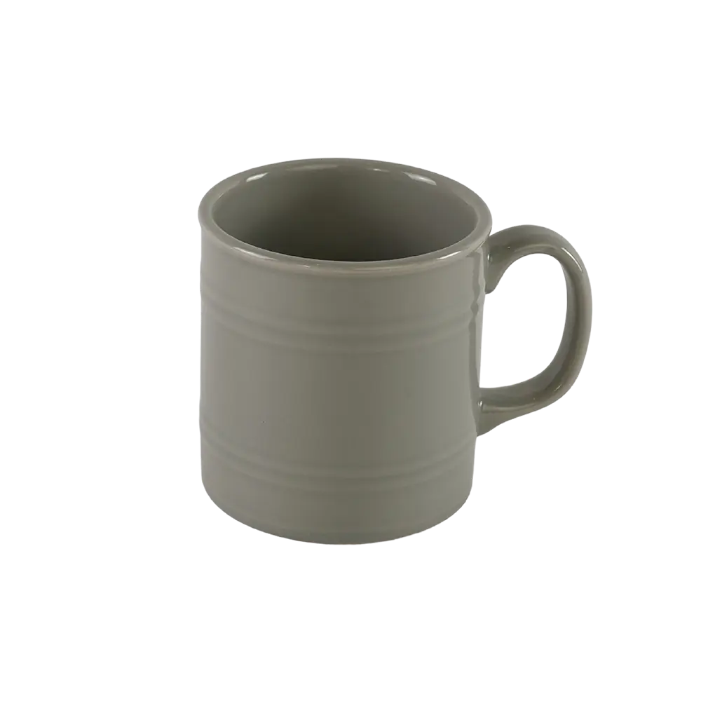 Ceramic Barrel Shaped Grey Mug with Handle – Freeshop