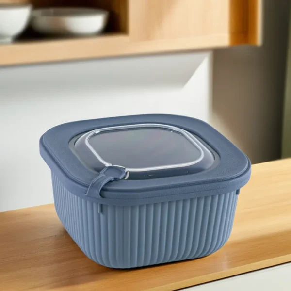 8696287309039 - Dunya 1.8L Ribbed Design Blue Storage Container - FreeShop