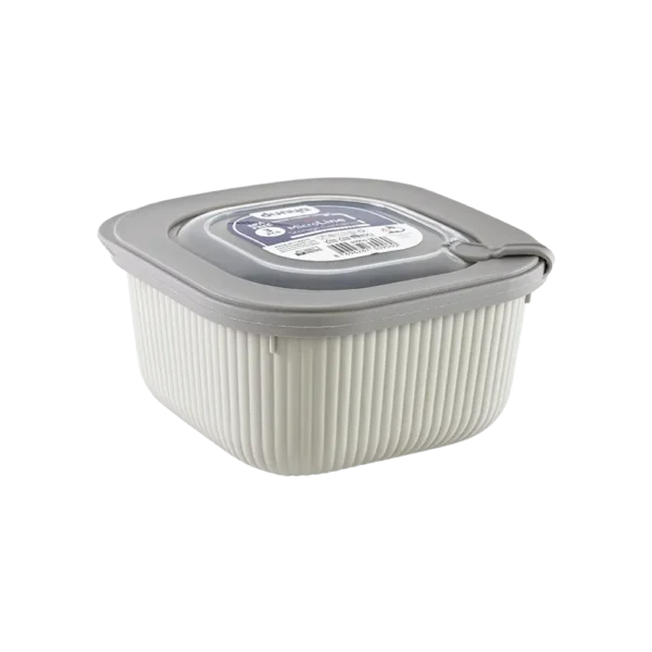 Dunya 3Pcs Ribbed Design Beige Storage Containers Set – Freeshop