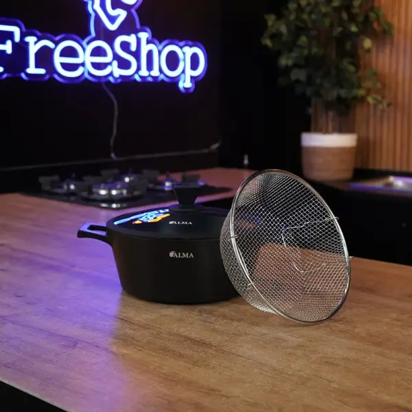 2706207425896 - ALMA Aluminum Cooking Pot 28 cm with Glass Lid & Frying ...