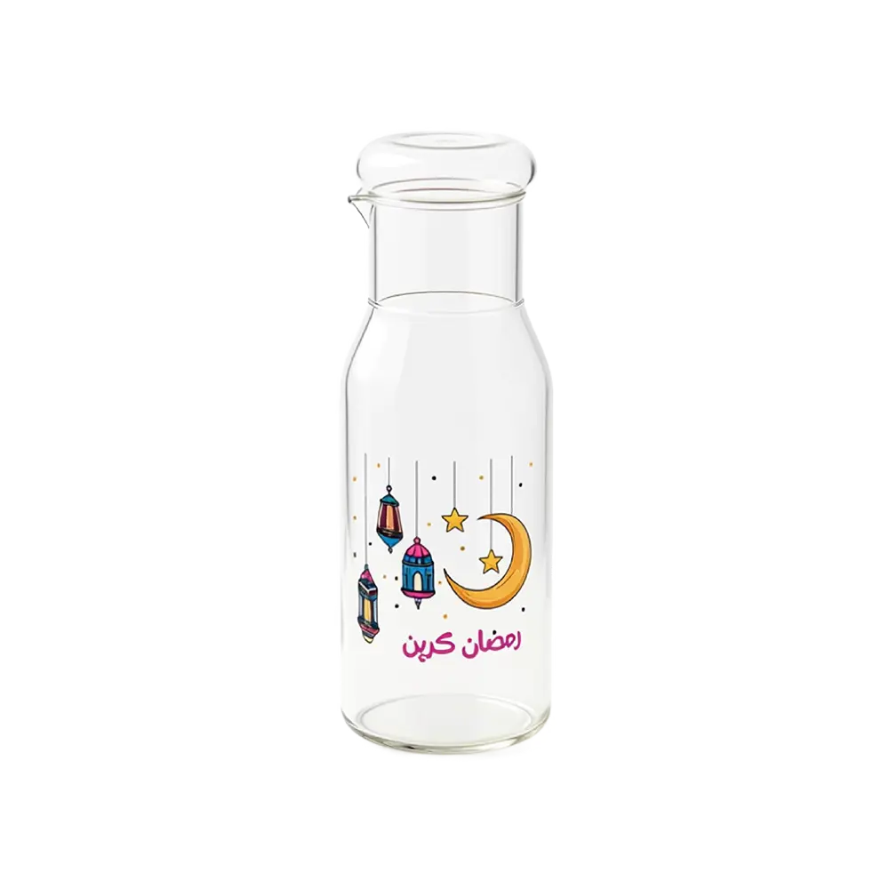 1234210675751 - Gold Crescent & Star Glass 750ml Transparent Bottle ...