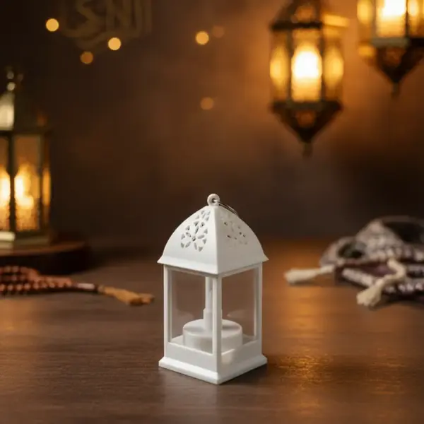 1234201624720 - Mini White Decorative 10cm Lantern Light - FreeShop