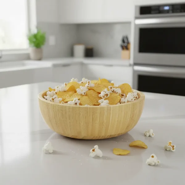 6 785361252064 - Bamboo Low Rounded Shaped 25cm Serving Bowl - FreeShop
