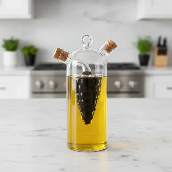 6925102514887 - Double-Spout Grape Design Glass 300ml Oil & Vinegar ...